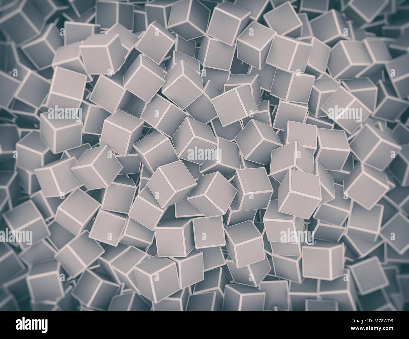 Chaotic grey 3d cubes background Stock Photo - Alamy