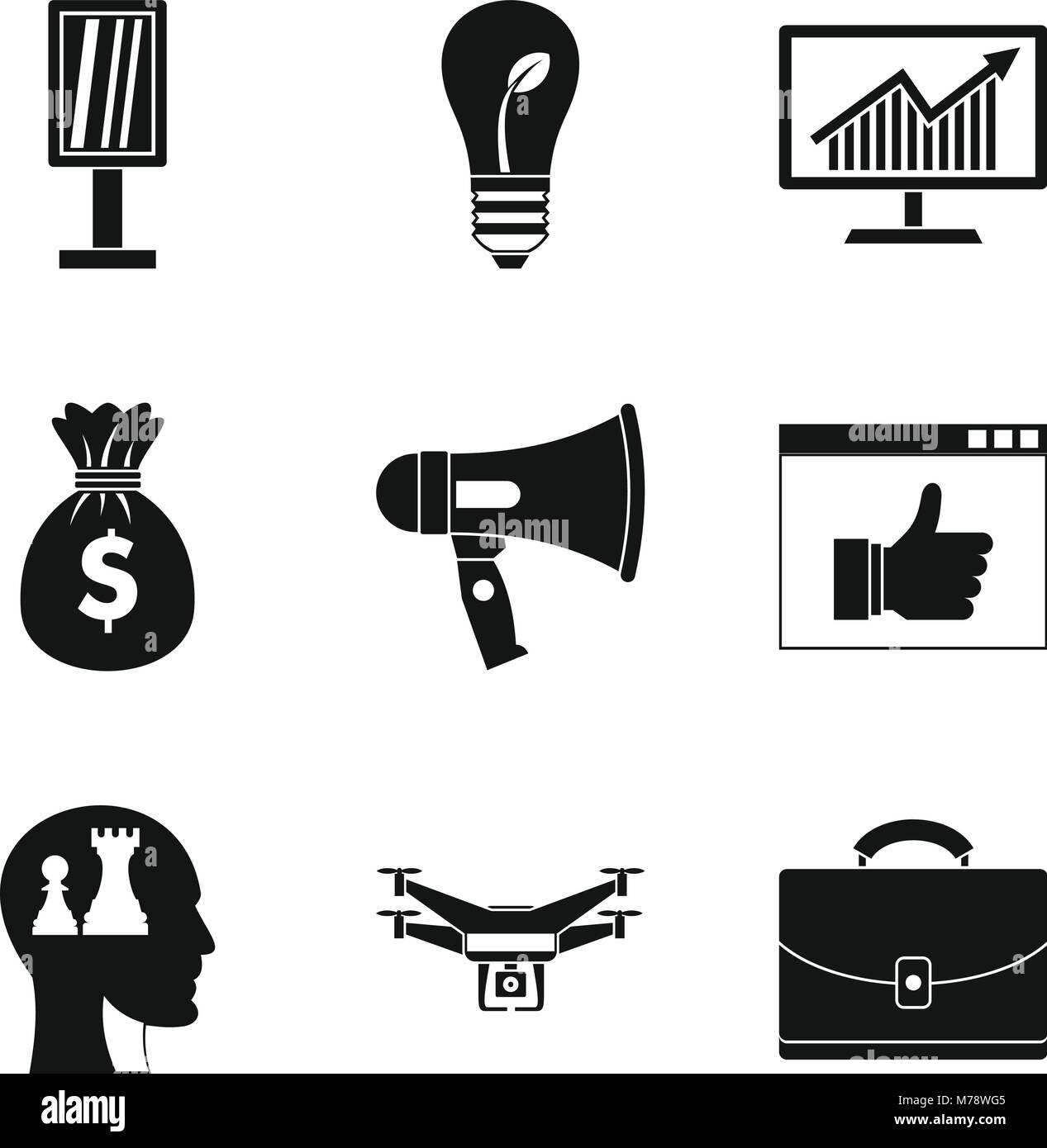 Consciousness icons set, outline style Stock Vector Image & Art - Alamy