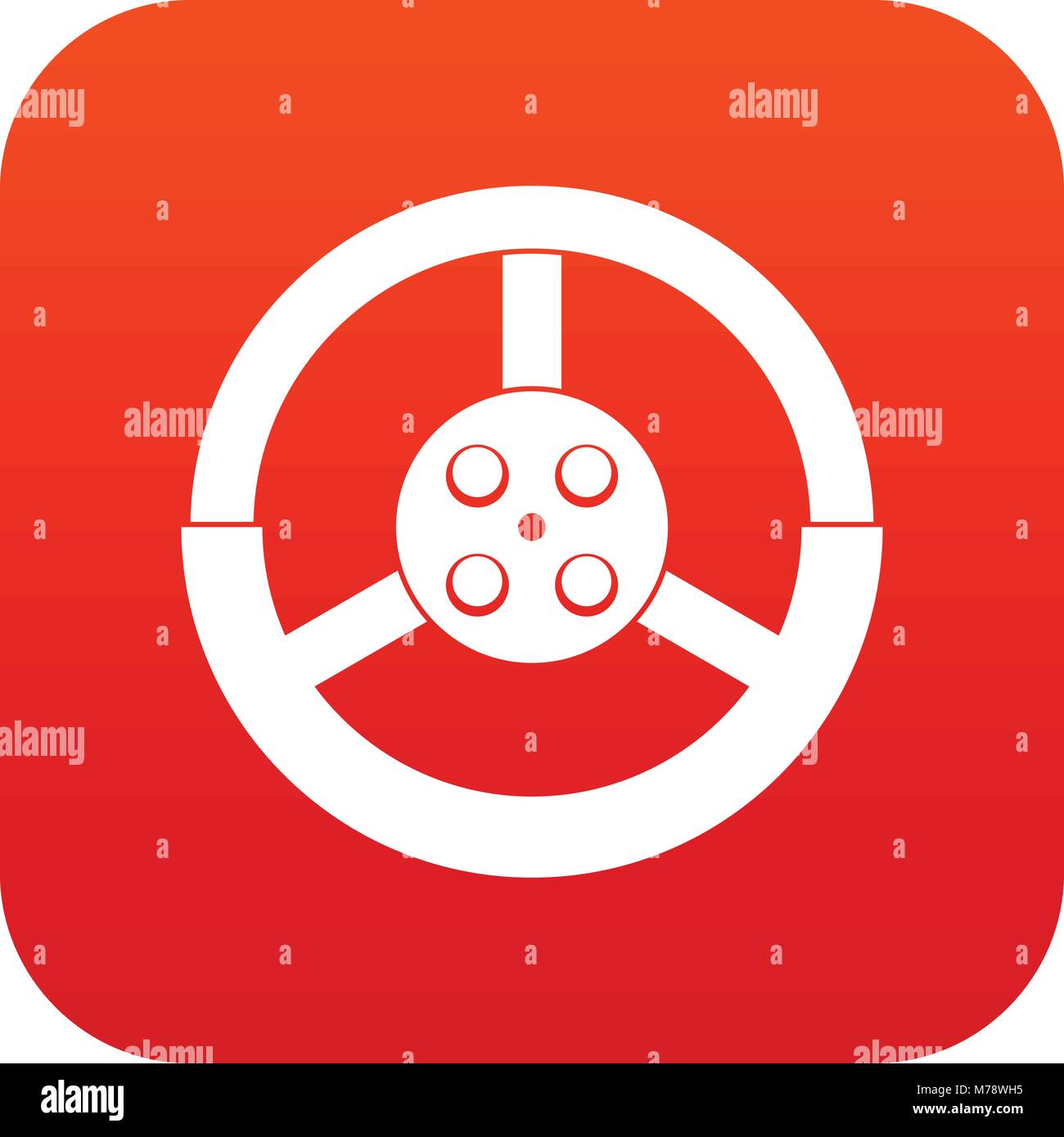 Steering wheel icon digital red Stock Vector Image & Art - Alamy