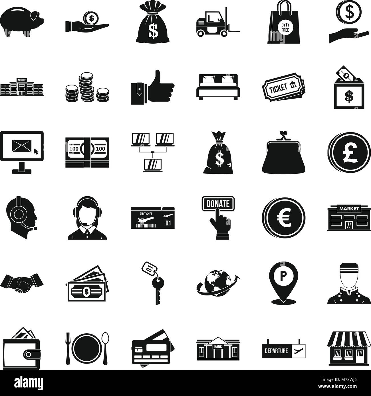 Money encouragement icons set, simple style Stock Vector Image & Art ...