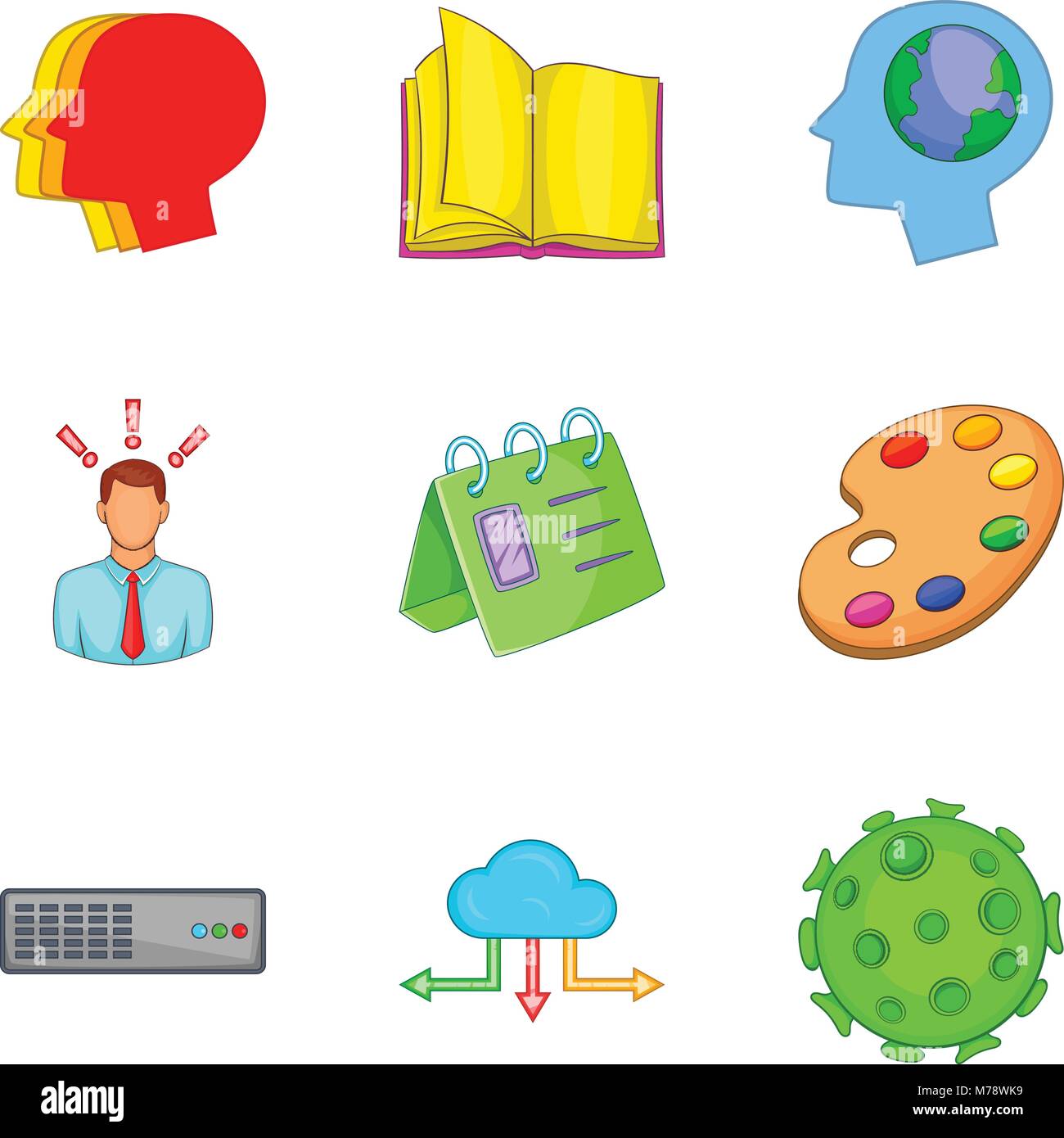 Premeditation icons set, cartoon style Stock Vector Image & Art - Alamy