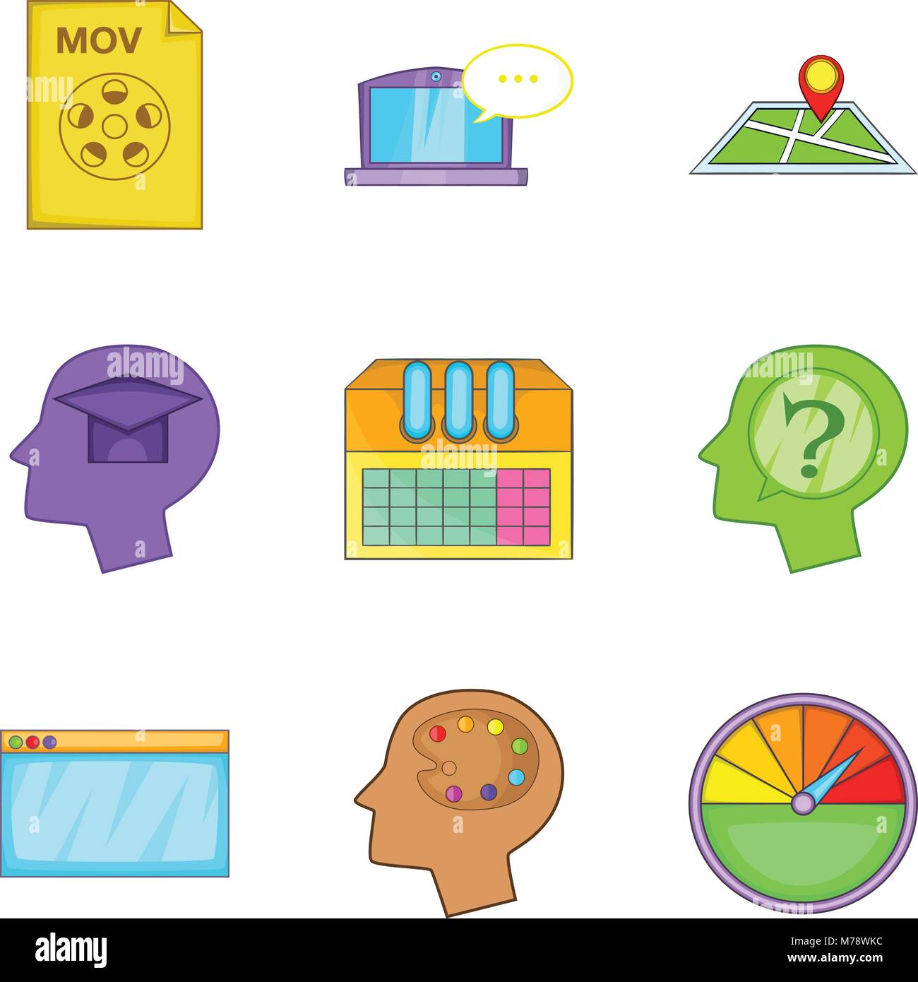 Optimized code icons set, cartoon style Stock Vector Image & Art - Alamy