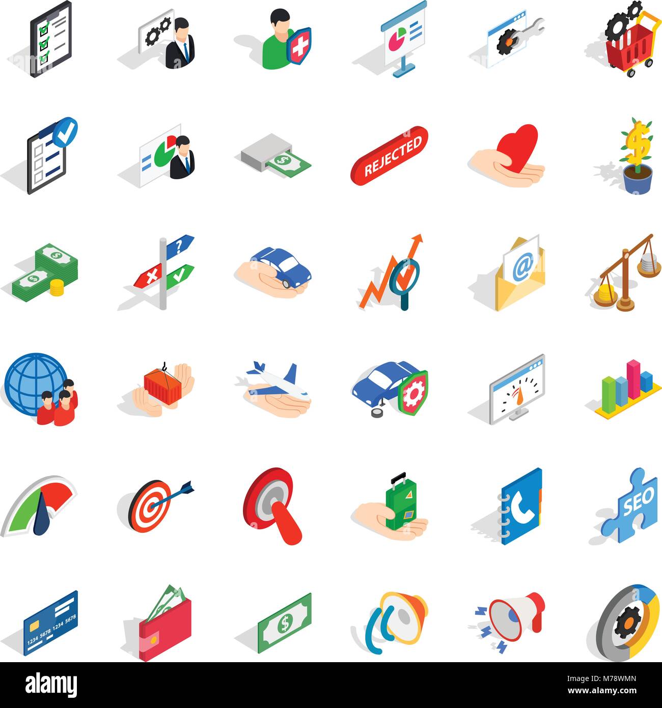 Preliminary count icons set, isometric style Stock Vector Image & Art ...