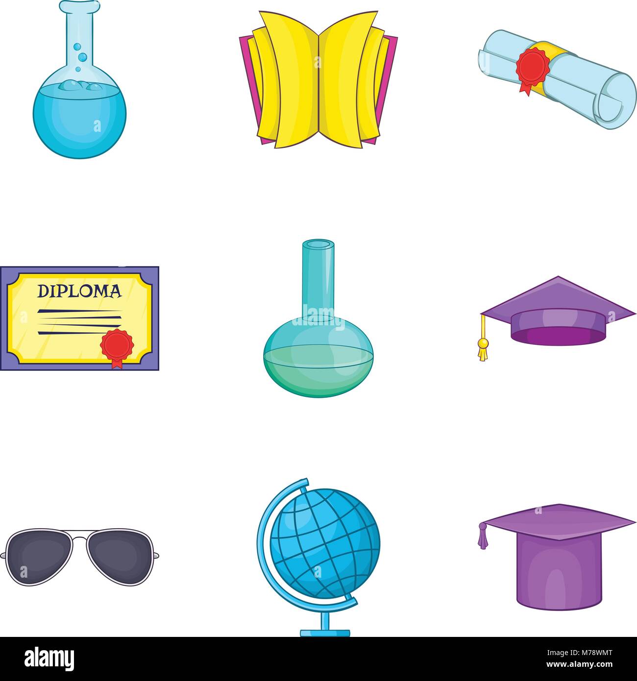 Wrong plan icons set, cartoon style Stock Vector Image & Art - Alamy