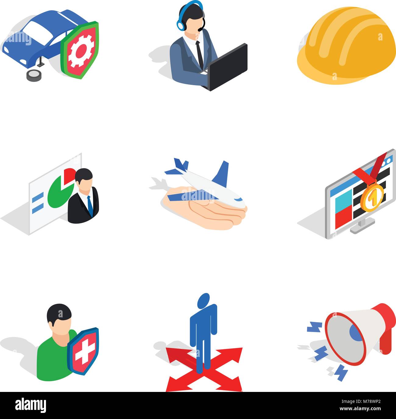 Work plan icons set, isometric style Stock Vector Image & Art - Alamy