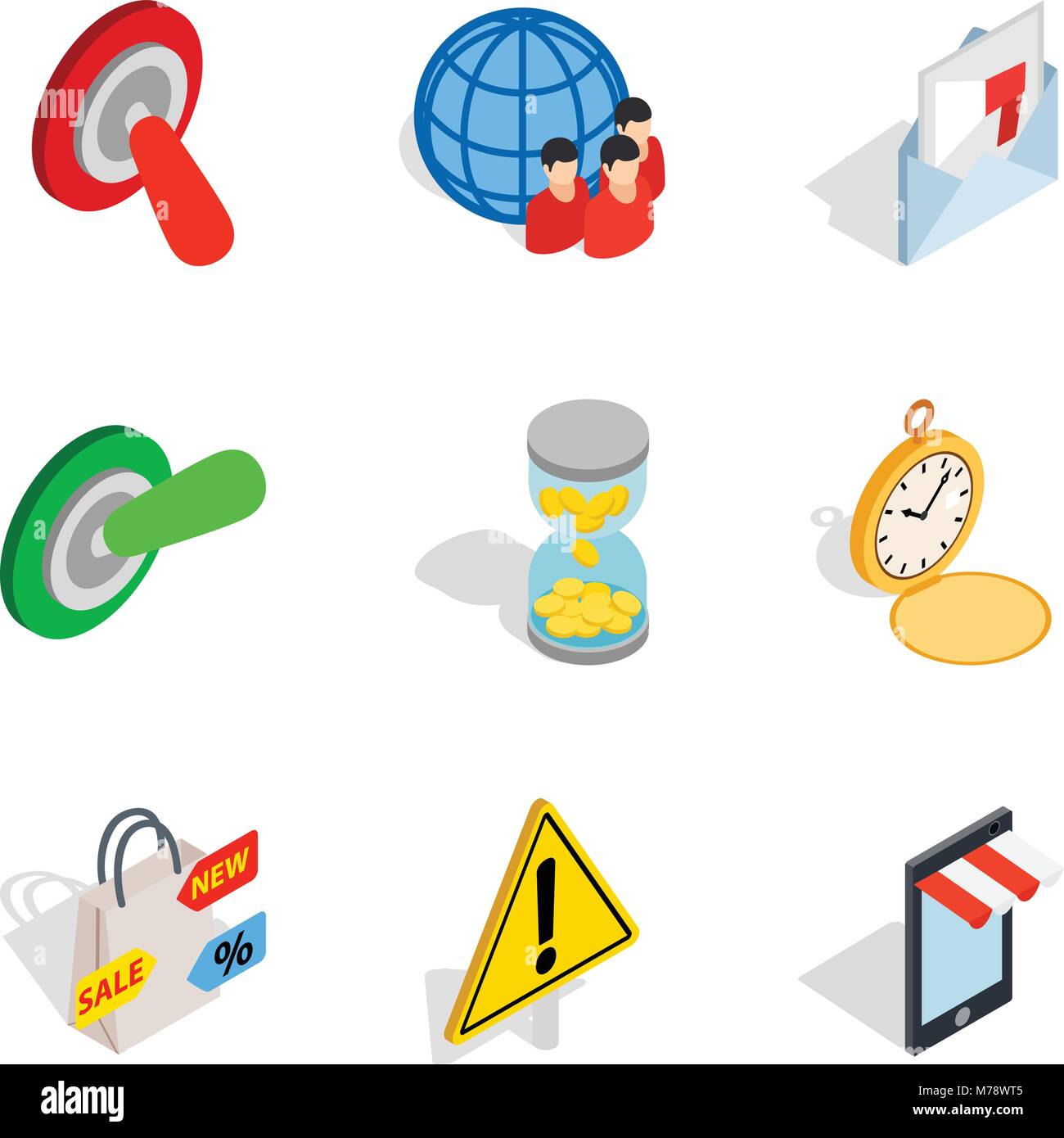 Gauge icons set, isometric style Stock Vector Image & Art - Alamy