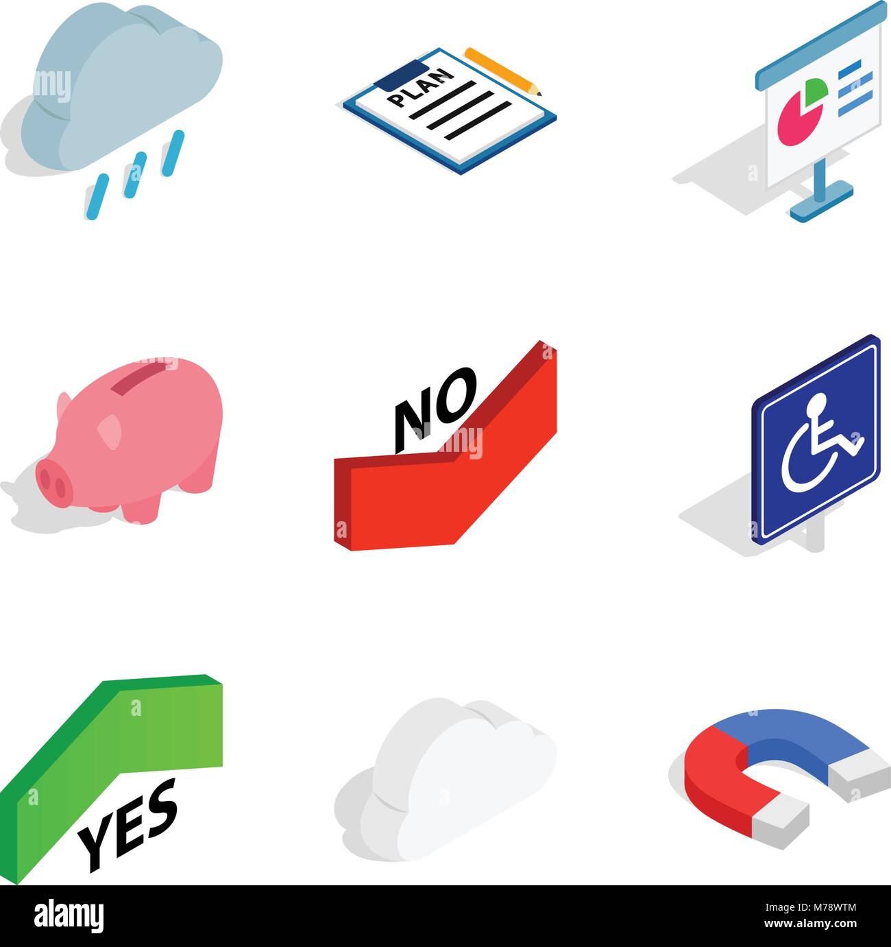 Alarm icons set, isometric style Stock Vector Image & Art - Alamy