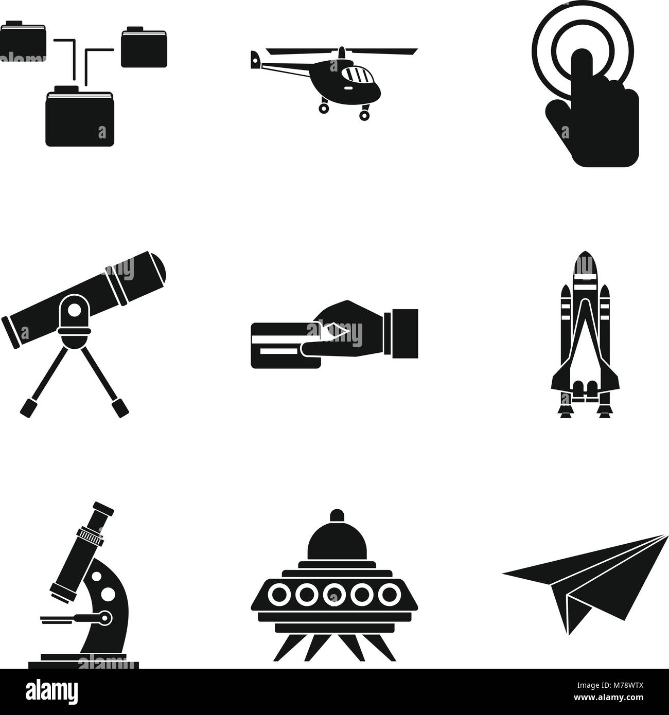 Wireless communication technology icons set, simple style Stock Vector ...