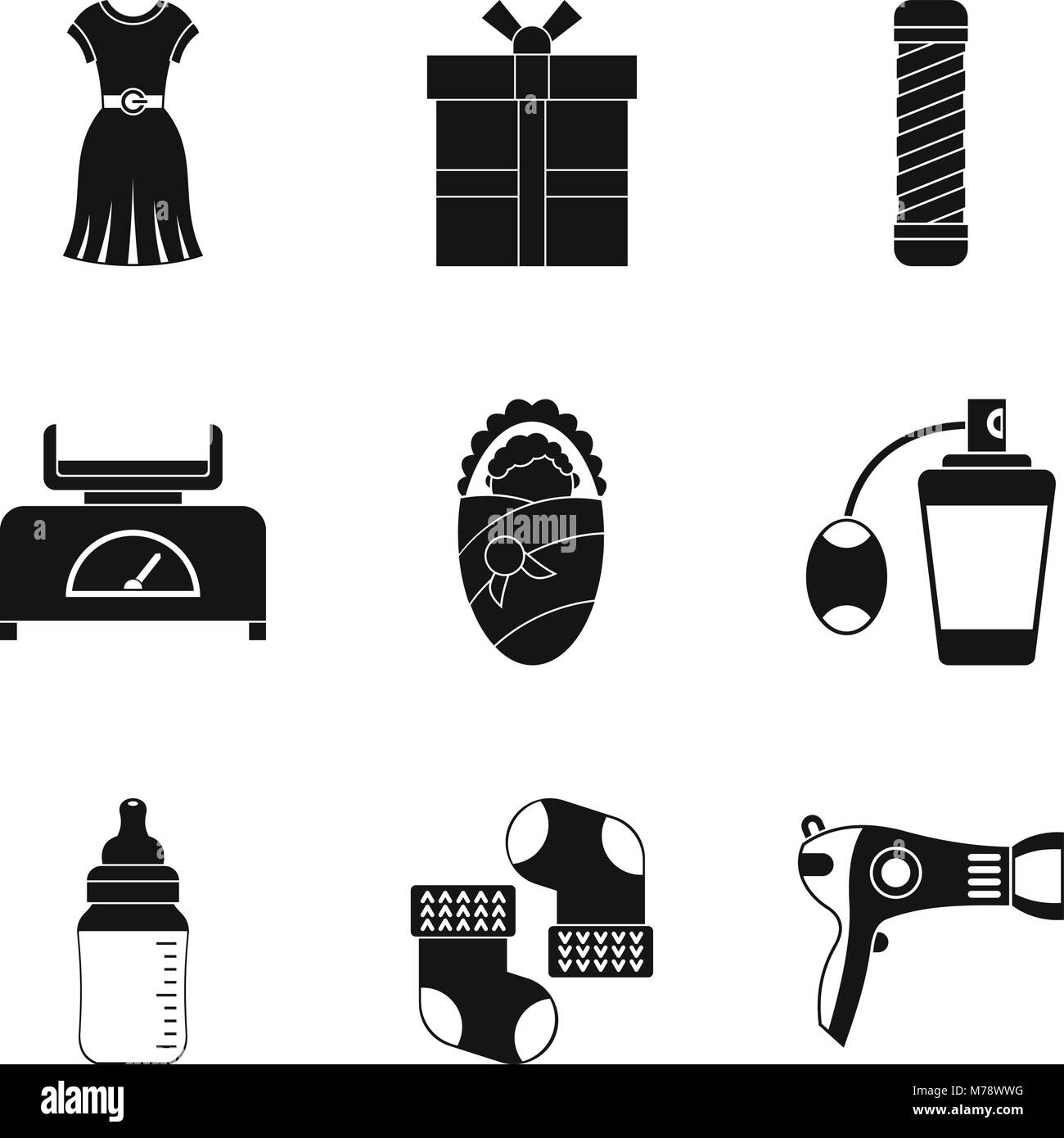Feminine icons set, simple style Stock Vector Image & Art - Alamy