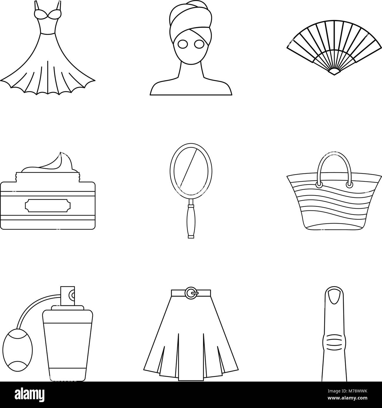 Feminine gender icons set, outline style Stock Vector Image & Art - Alamy
