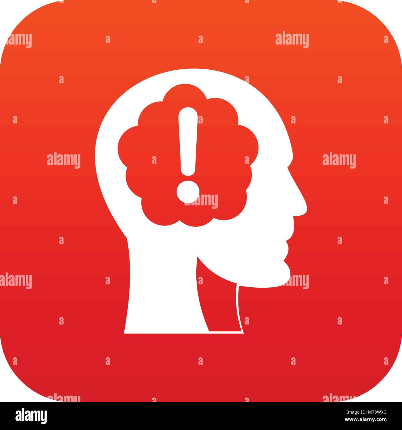 Human face exclamation mark illustration Stock Vector Images - Alamy