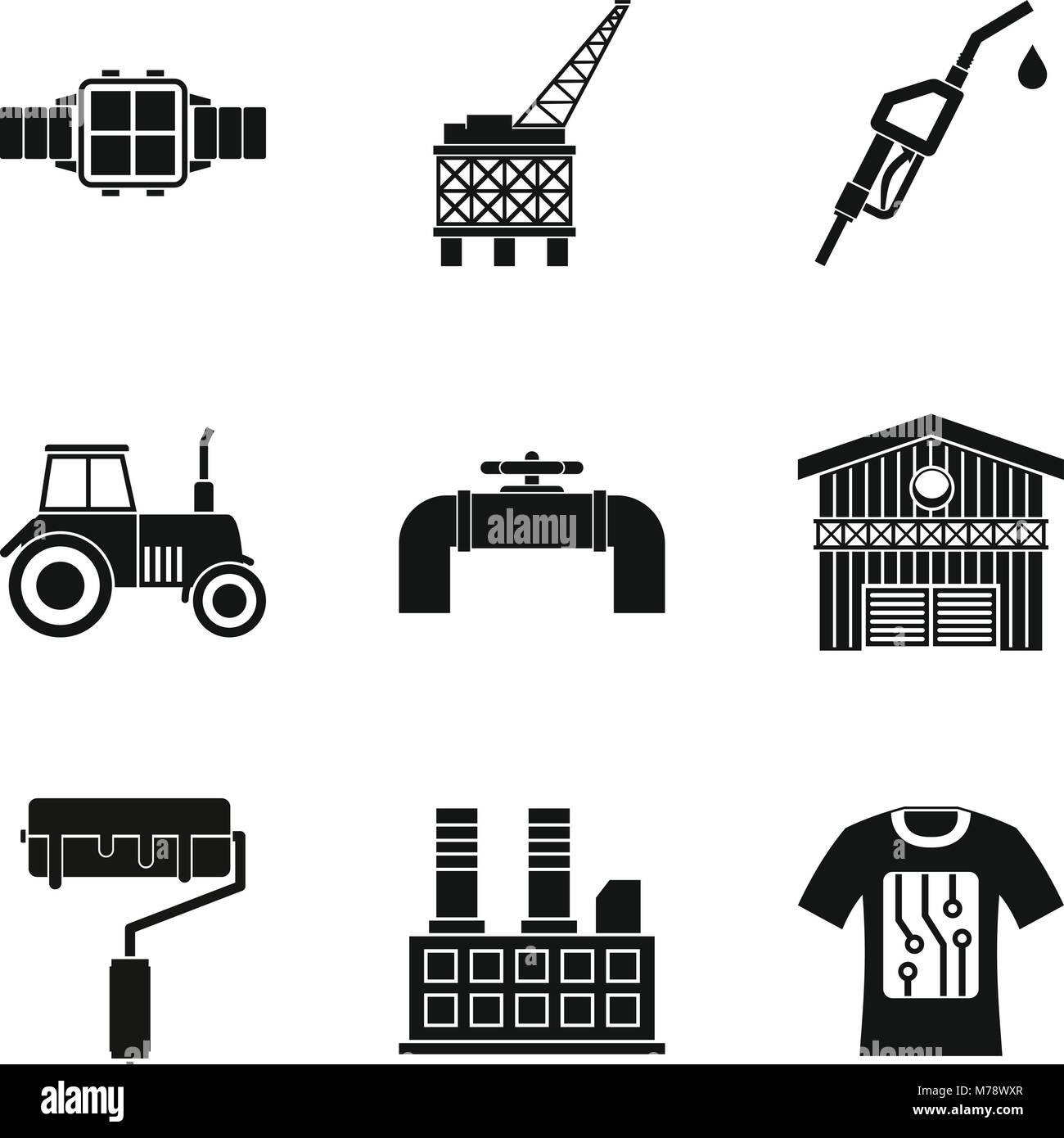 Sector icons set, simple style Stock Vector Image & Art - Alamy