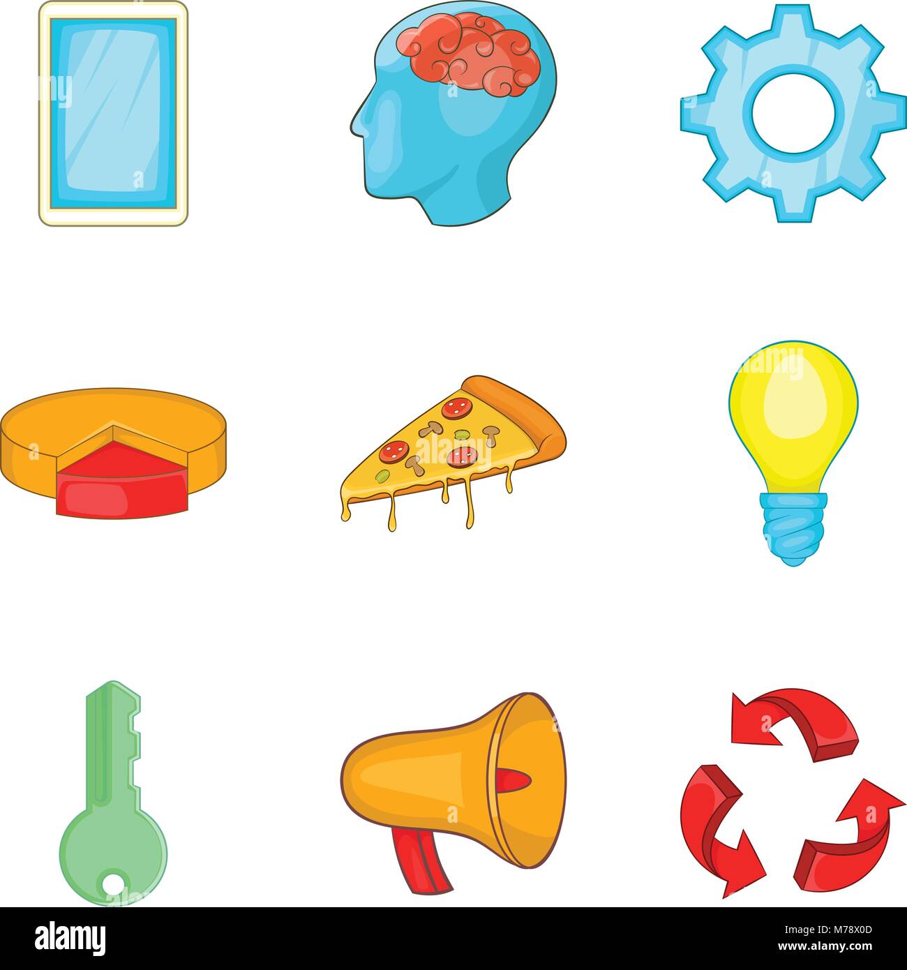 Work flow icons set, cartoon style Stock Vector Image & Art - Alamy