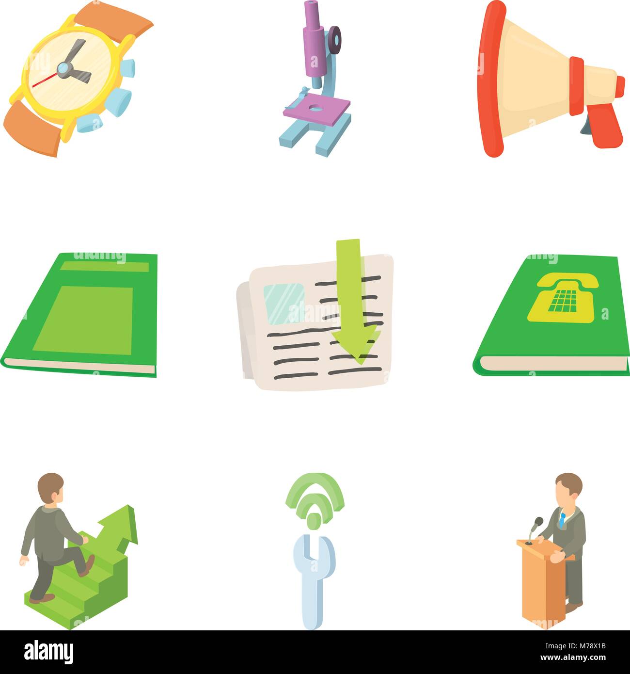 Working conditions icons set, cartoon style Stock Vector Image & Art ...