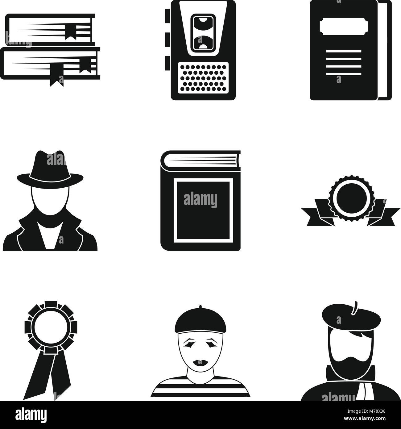 Writer icons set, simple style Stock Vector Image & Art - Alamy