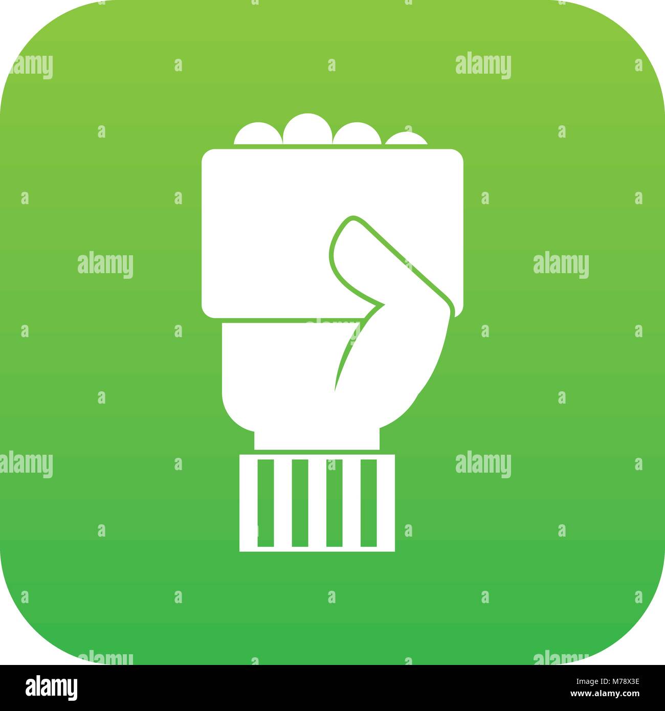 Hand of soccer referee showing card icon digital green Stock Vector ...
