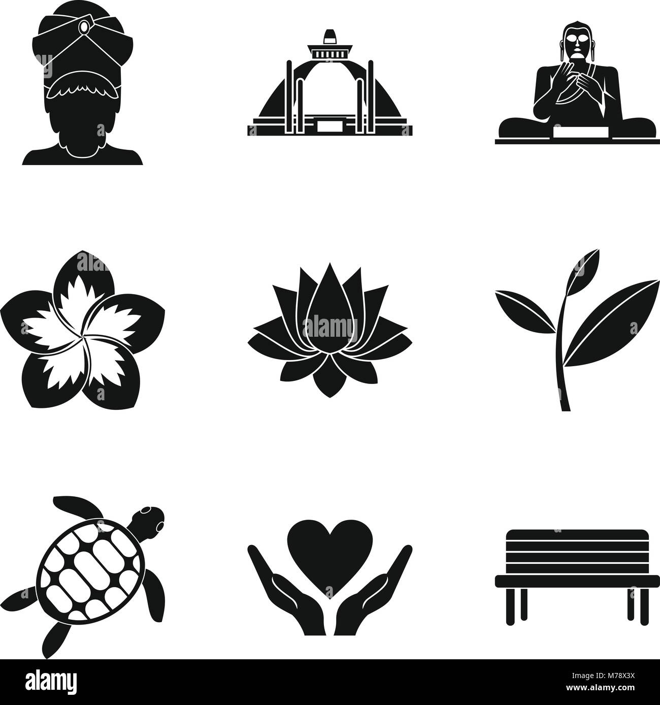 Meditation icons set, simple style Stock Vector Image & Art - Alamy