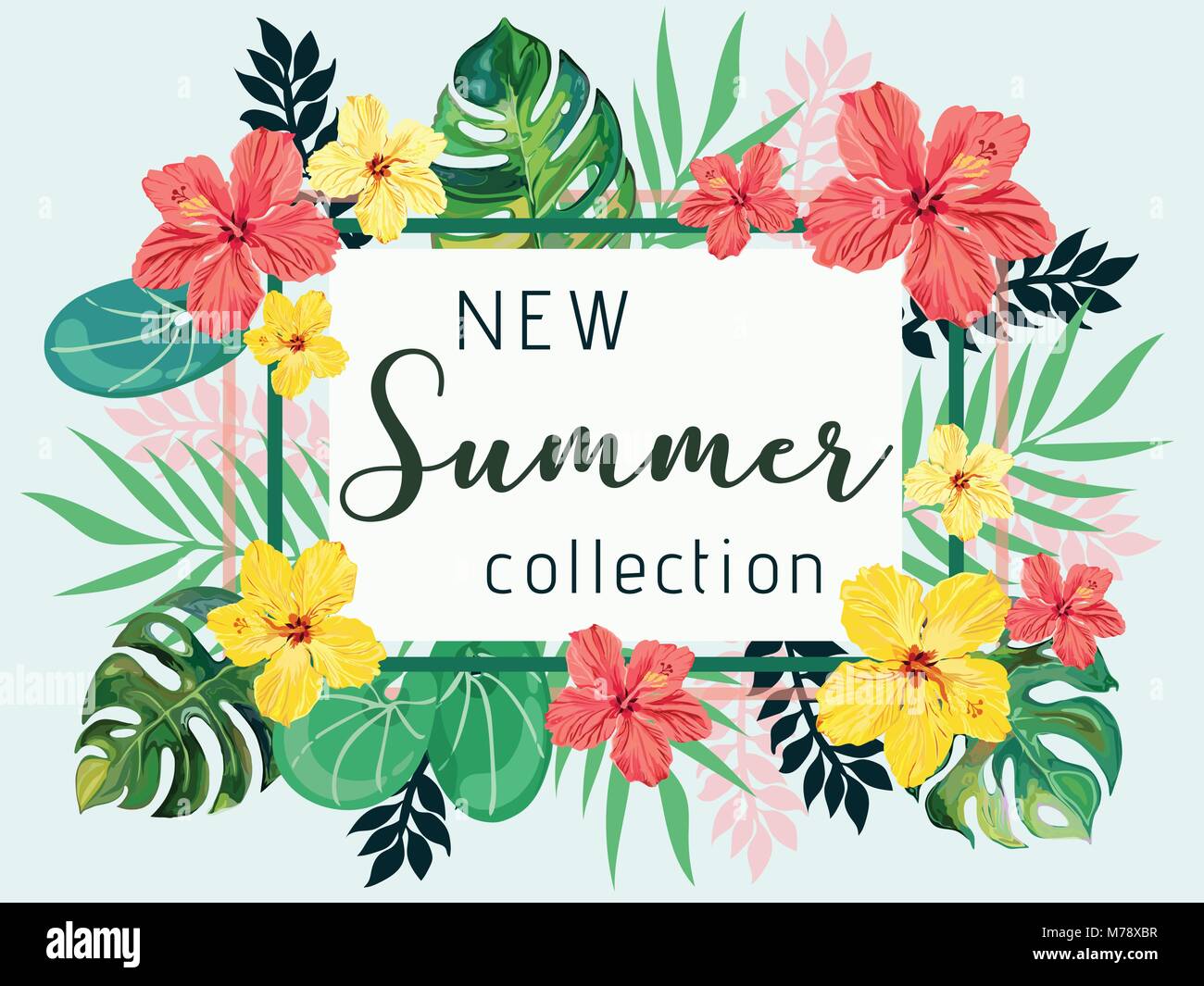 Summer collection tropical Banner Background Stock Vector Image & Art ...