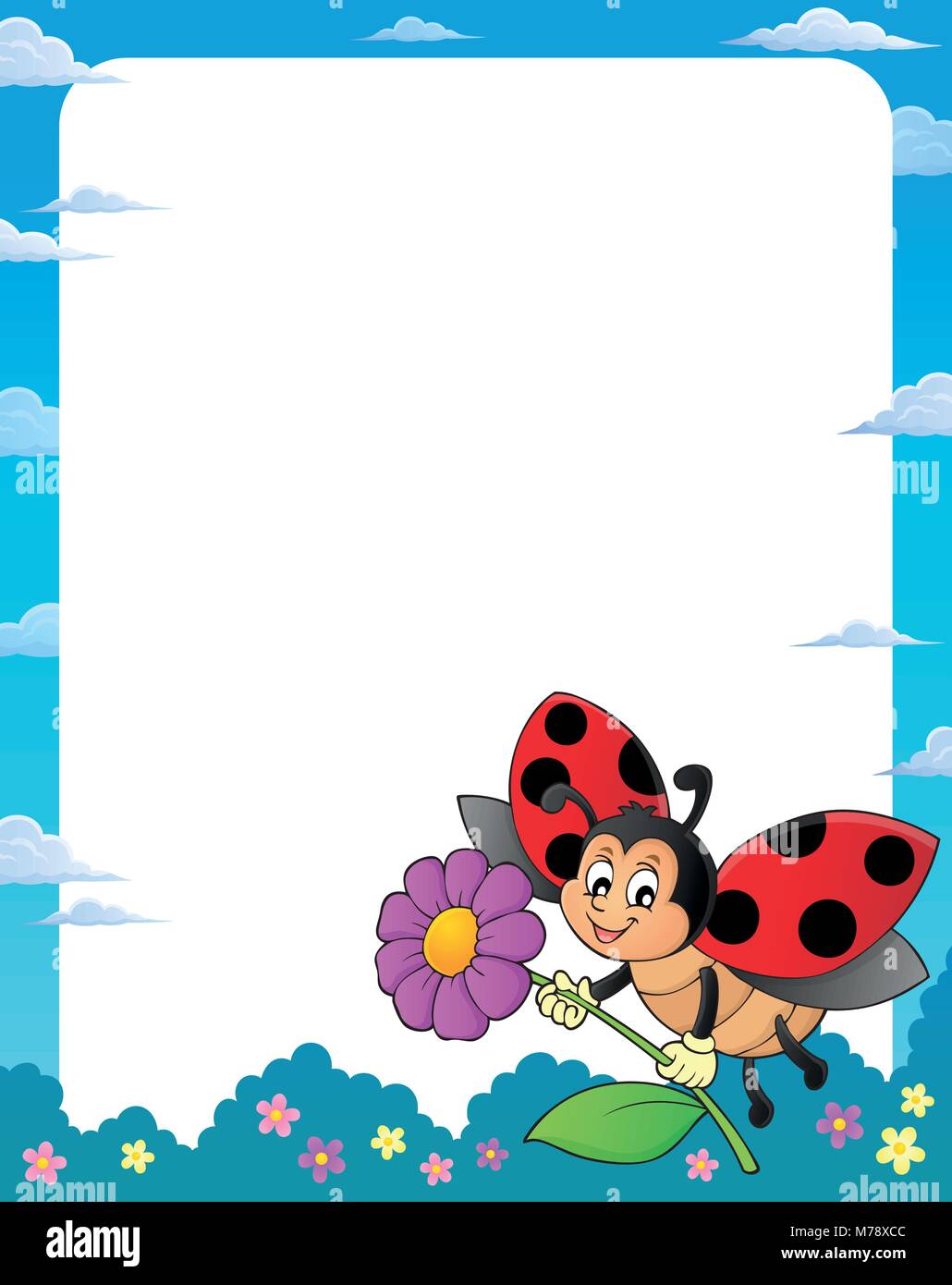 Ladybug theme frame 1 - eps10 vector illustration Stock Vector Image ...