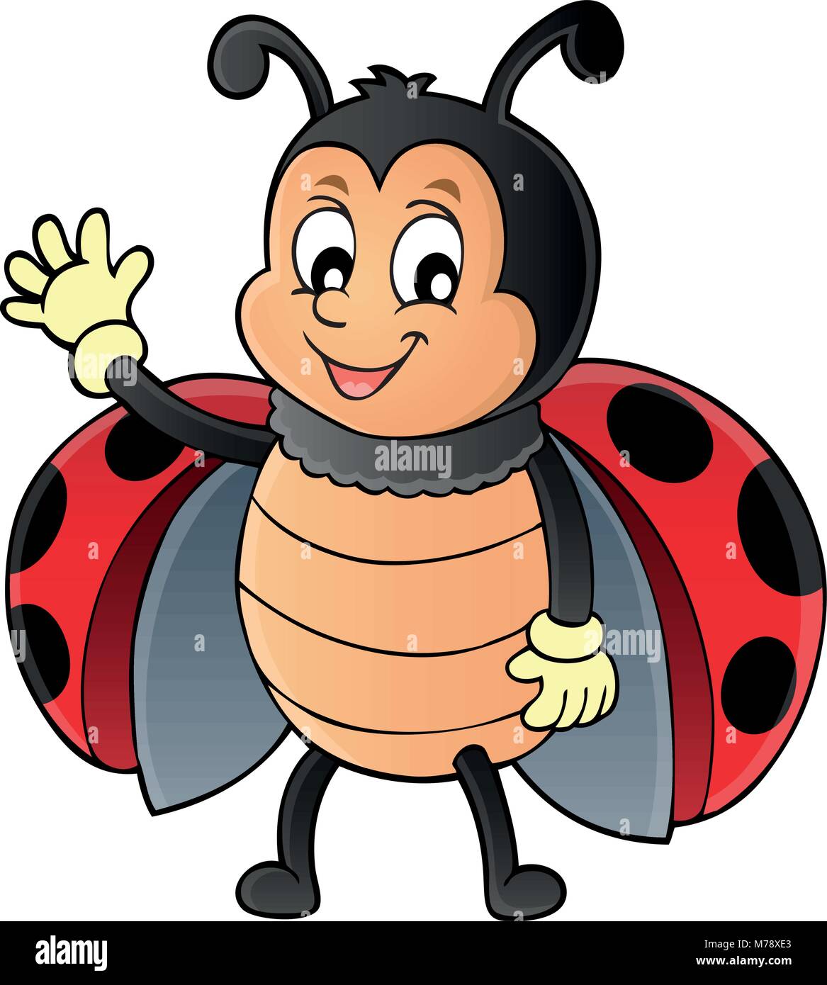 Waving ladybug theme image 1 - eps10 vector illustration Stock Vector ...
