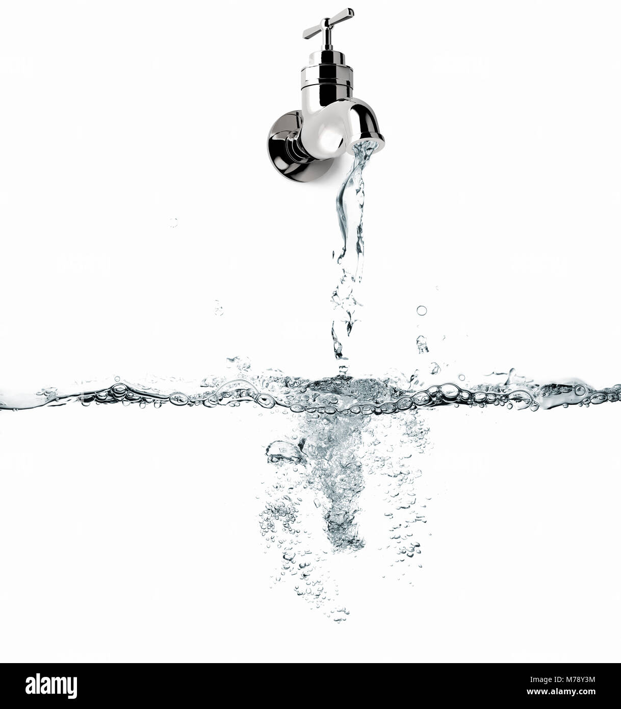 Water gushing tap Cut Out Stock Images & Pictures - Alamy