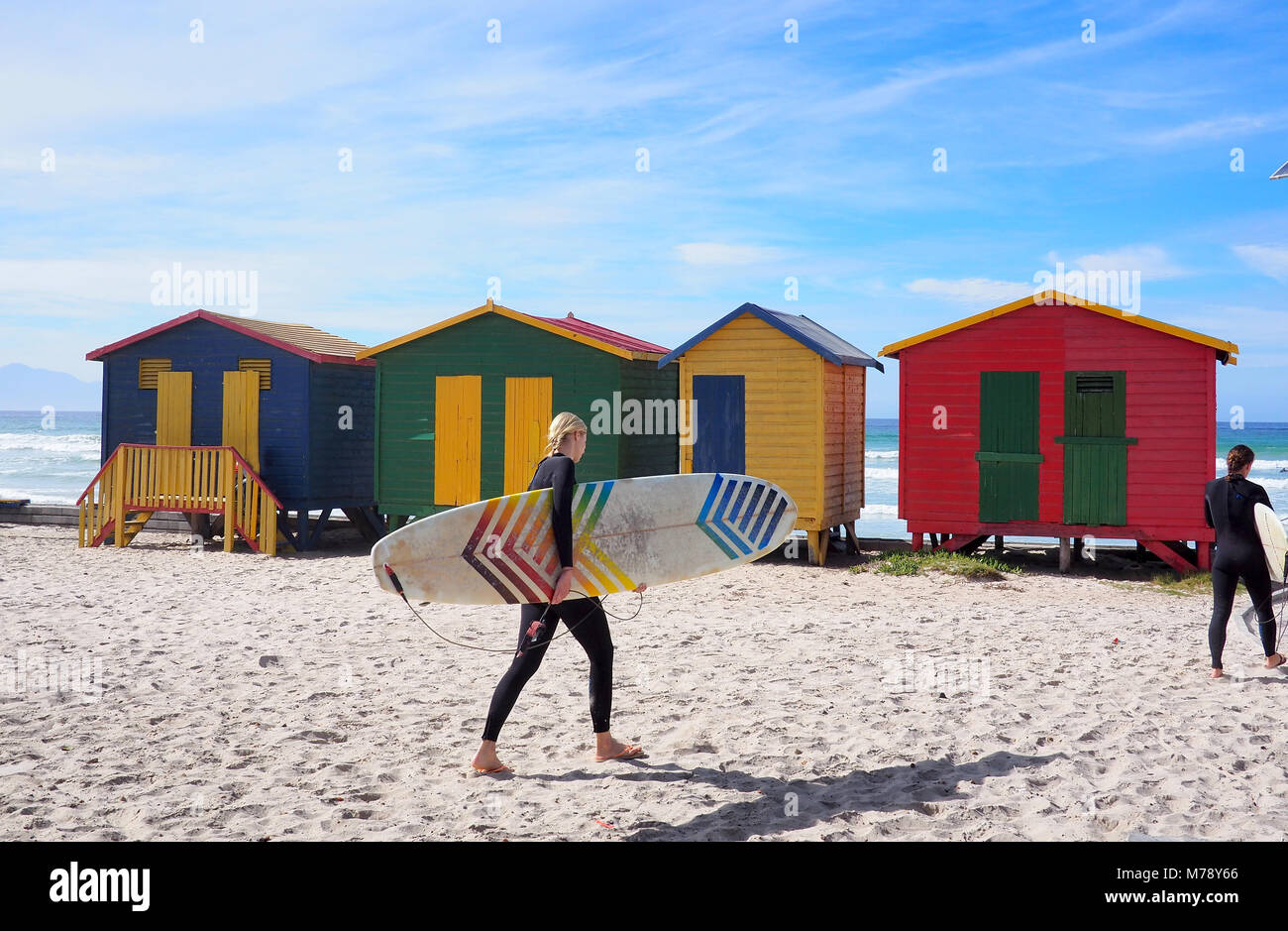 MUIZENBERG BEACH, CAPE TOWN, SOUTH AFRICA - 9 March 2018 : Muizenberg ...
