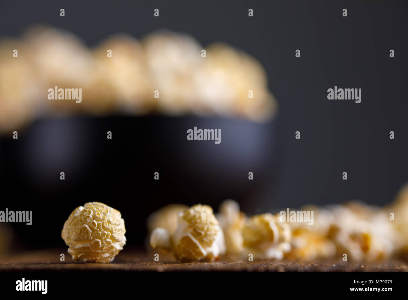 Popcorn macro. Close-up. Rear background of a cup full of popcorn Stock ...