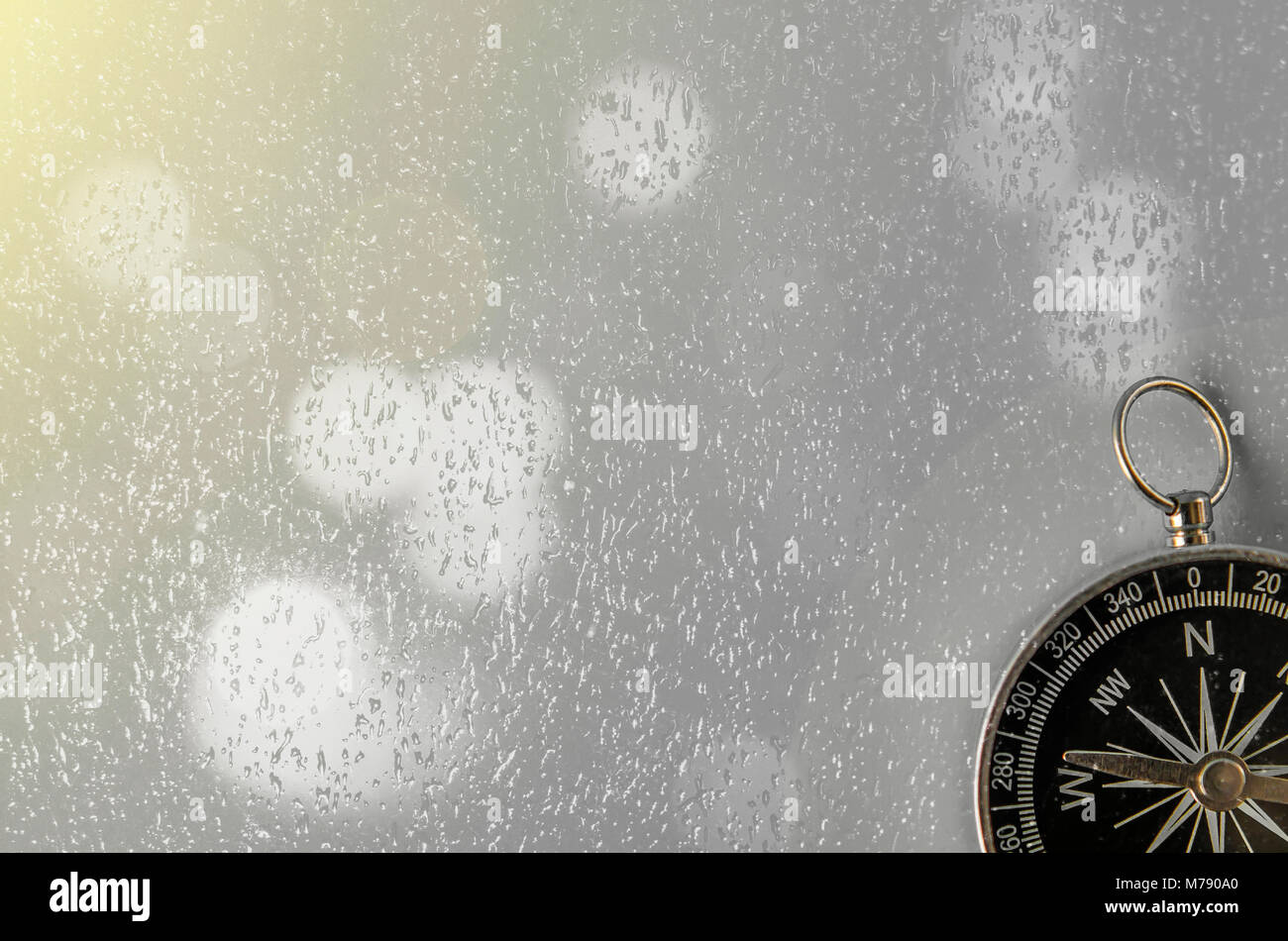compass on gray background concept - direction motion top view Stock ...