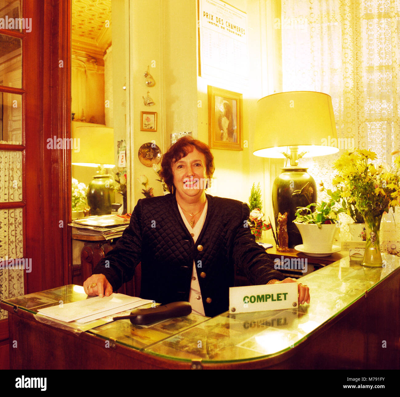 Female Hotelier in an old Paris hotel in 1998 Stock Photo - Alamy