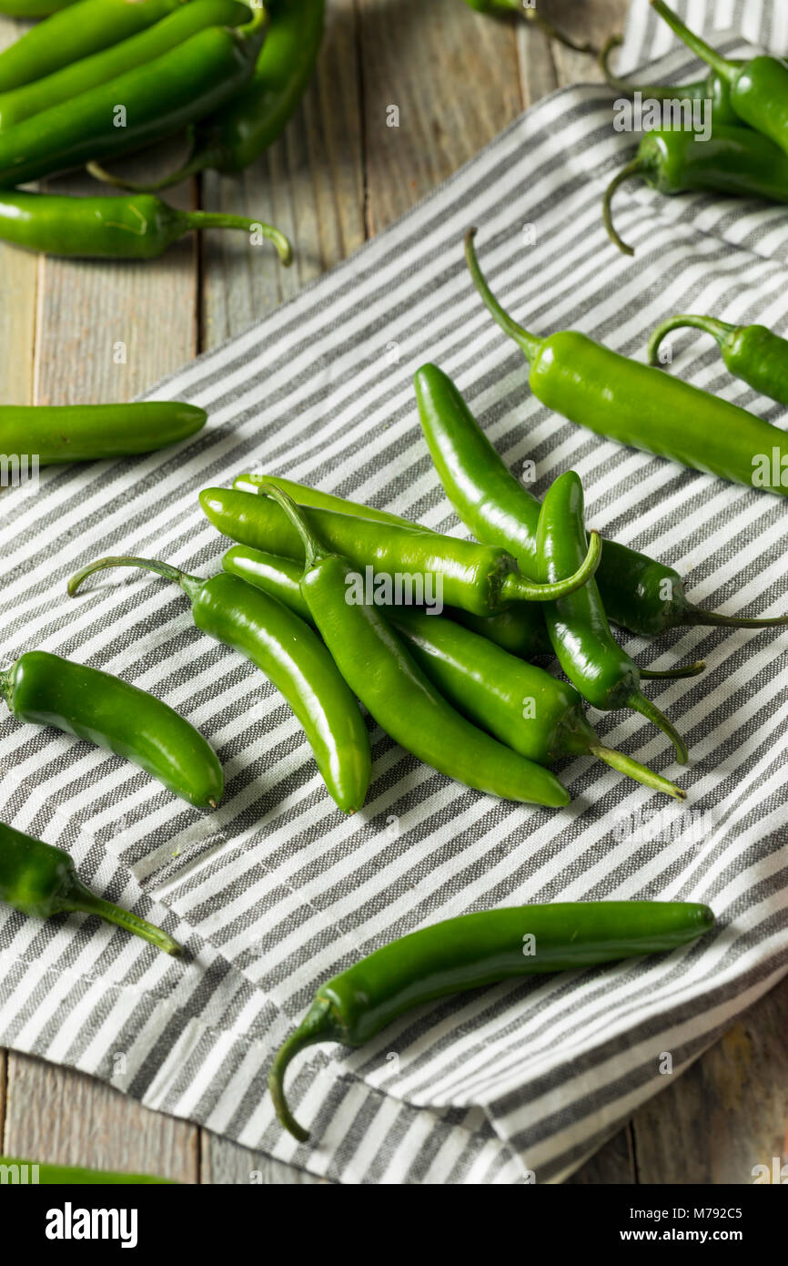 Raw Green Organic Serrano Peppers Ready to Use Stock Photo - Alamy