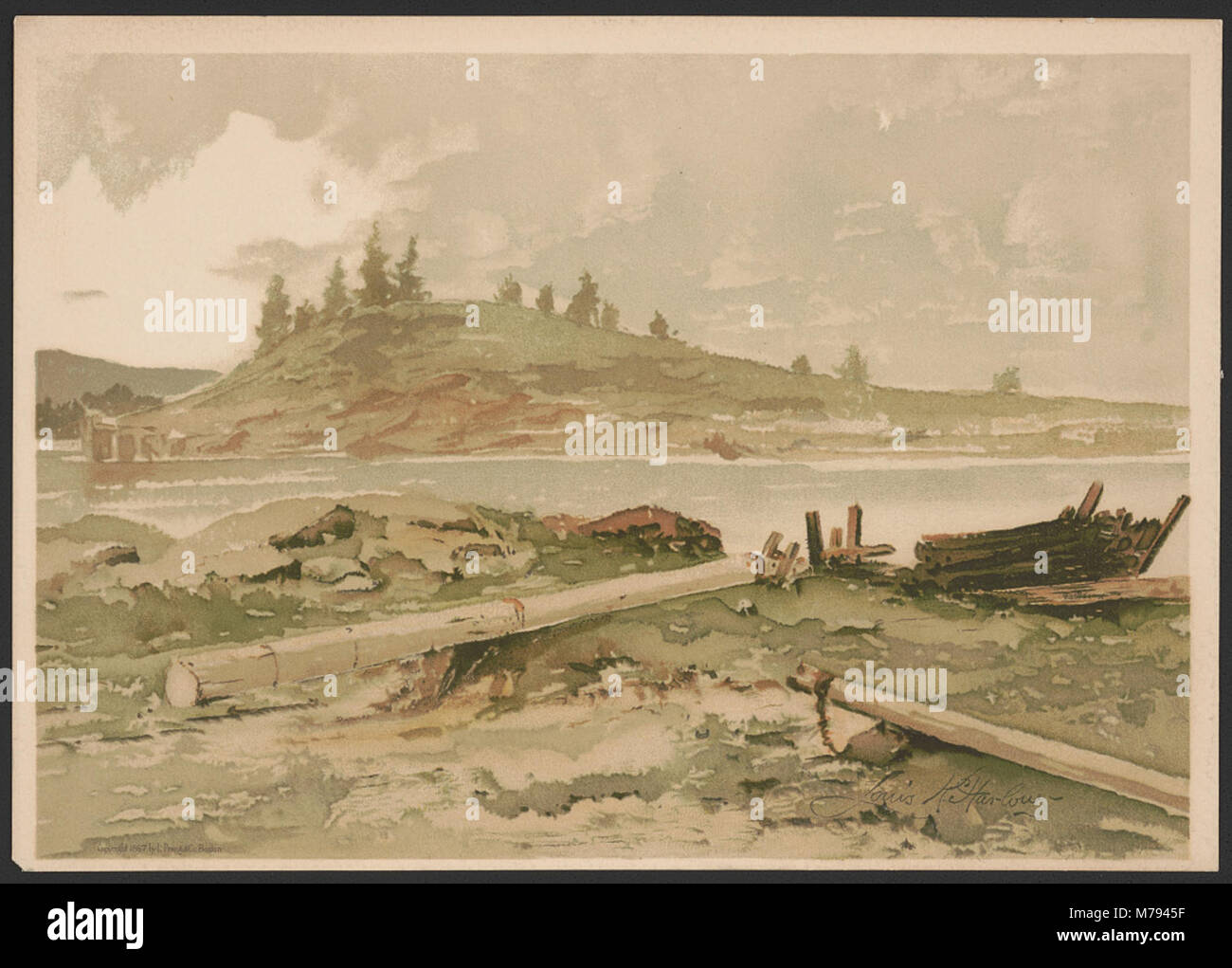 This photograph by Louis K. Harlow captures a scenic view of the Maine ...