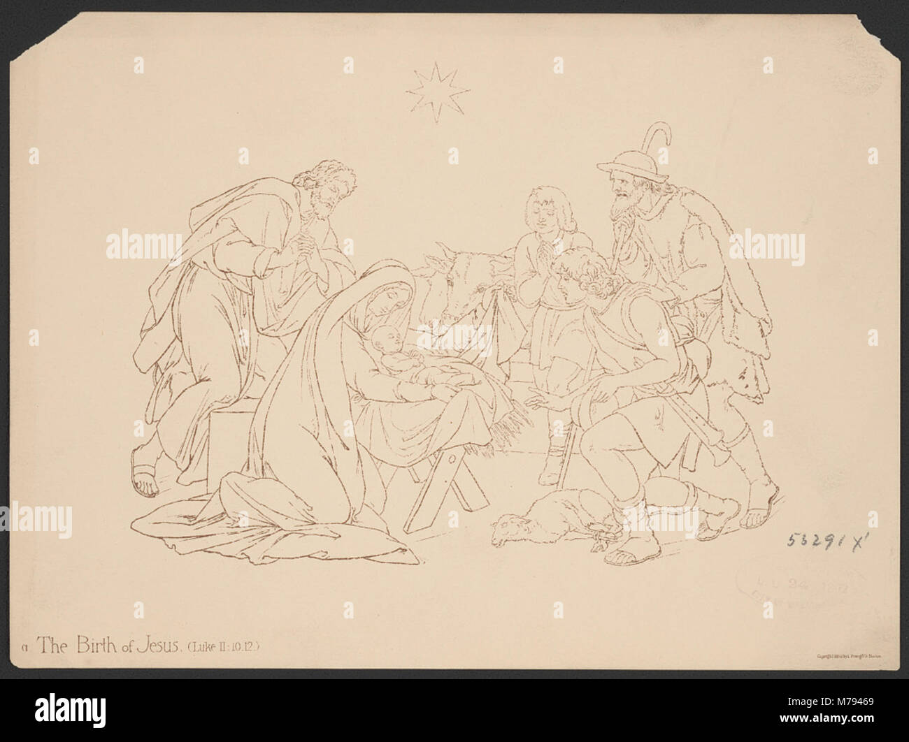 This depiction illustrates the biblical moment of Jesus' birth as ...