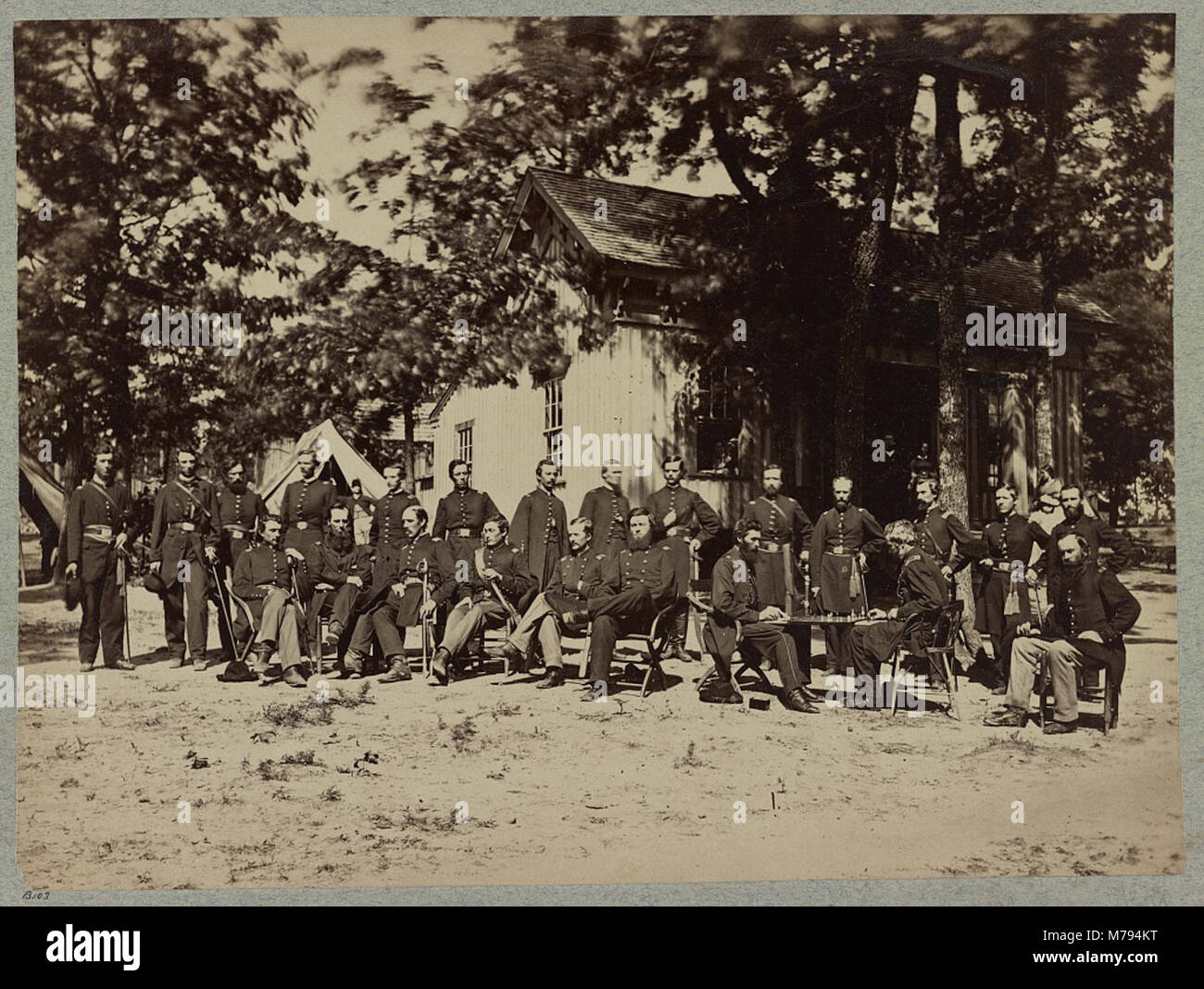 A photograph of the officers of the 21st Michigan Infantry, likely from ...