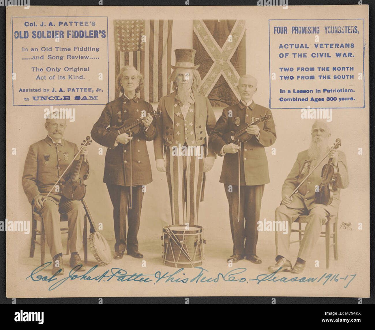 Photograph of Col. J.A. Patee's Old Soldier Fiddlers, a vaudeville act ...