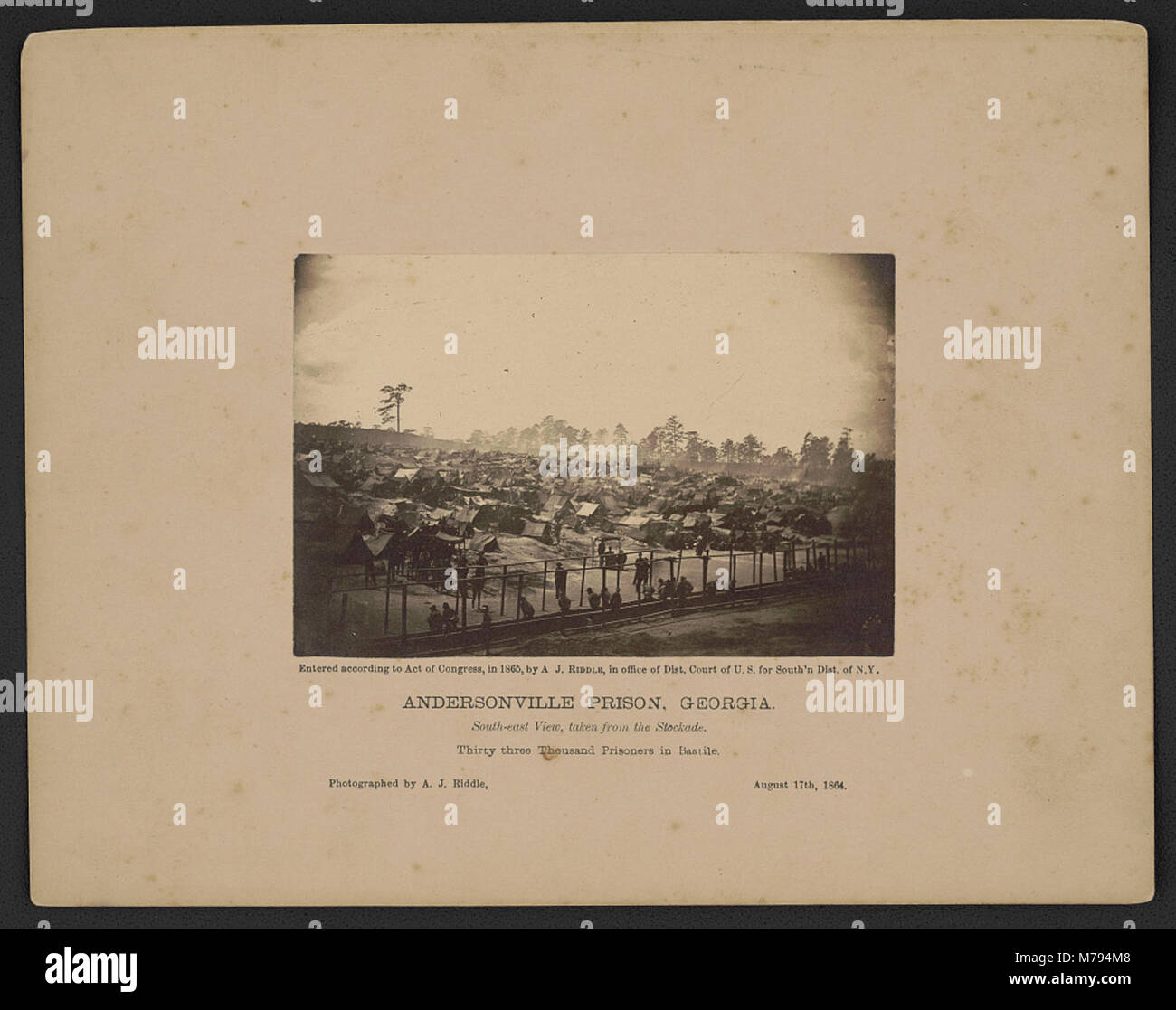 A historic photograph showing the southeast view of Andersonville ...