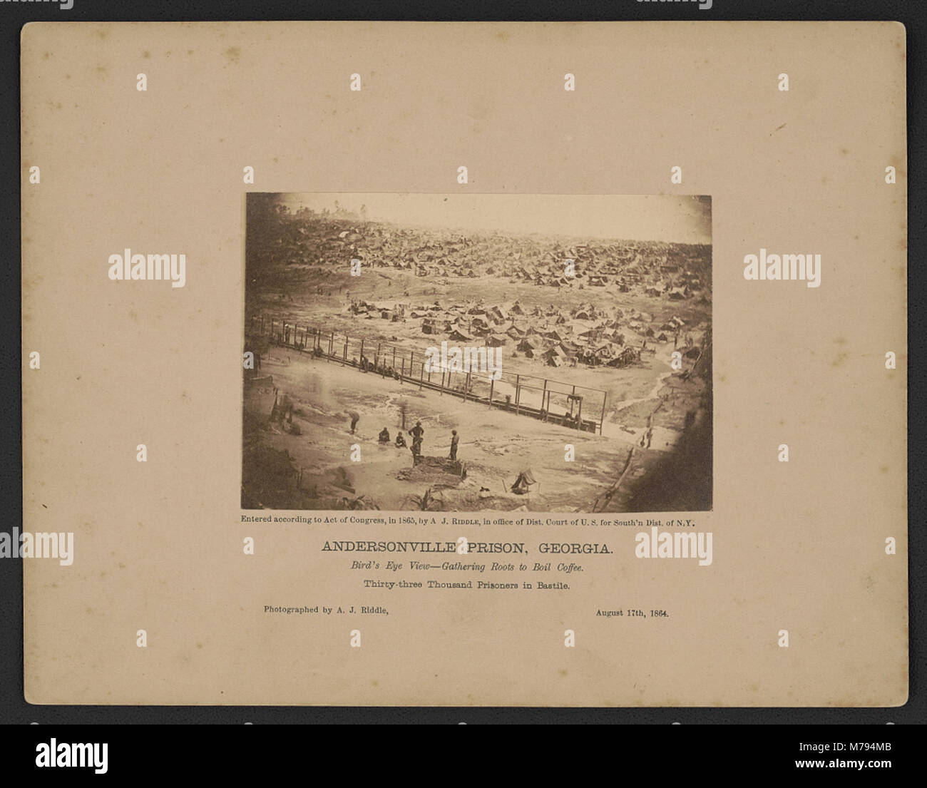 Andersonville prison bird's eye view hi-res stock photography and ...