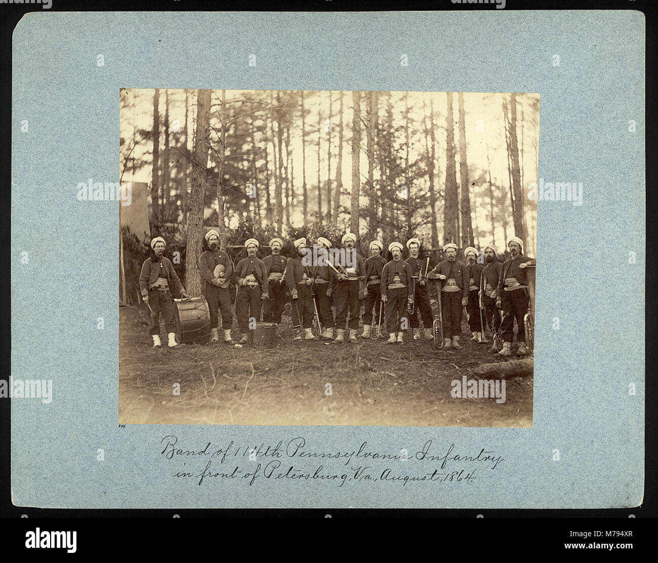 This image shows the 114th Pennsylvania Infantry Band in front of ...