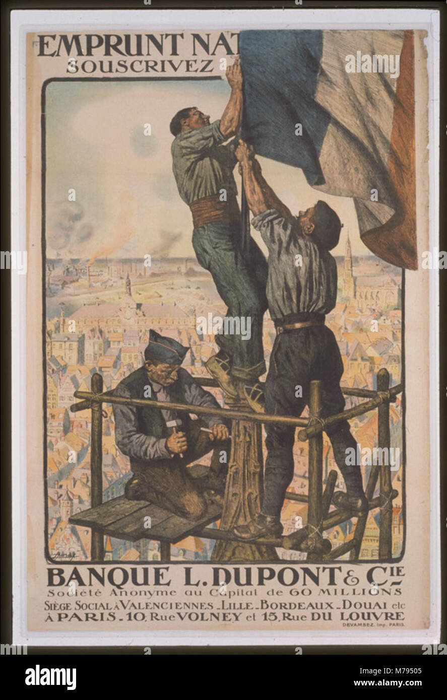 A promotional poster from Banque L. Dupont & Cie, encouraging ...