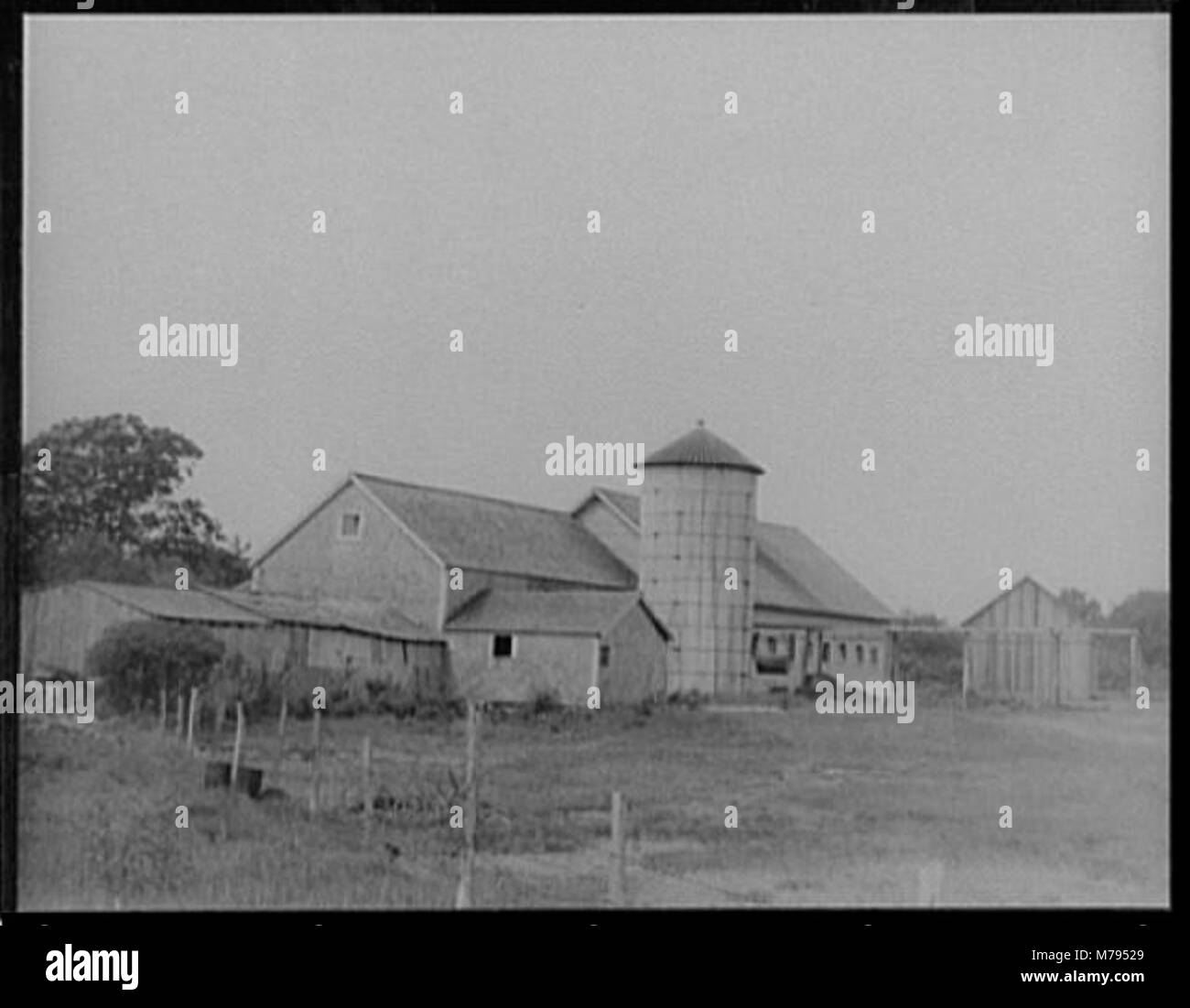 This historical image shows a barn located between Providence and ...