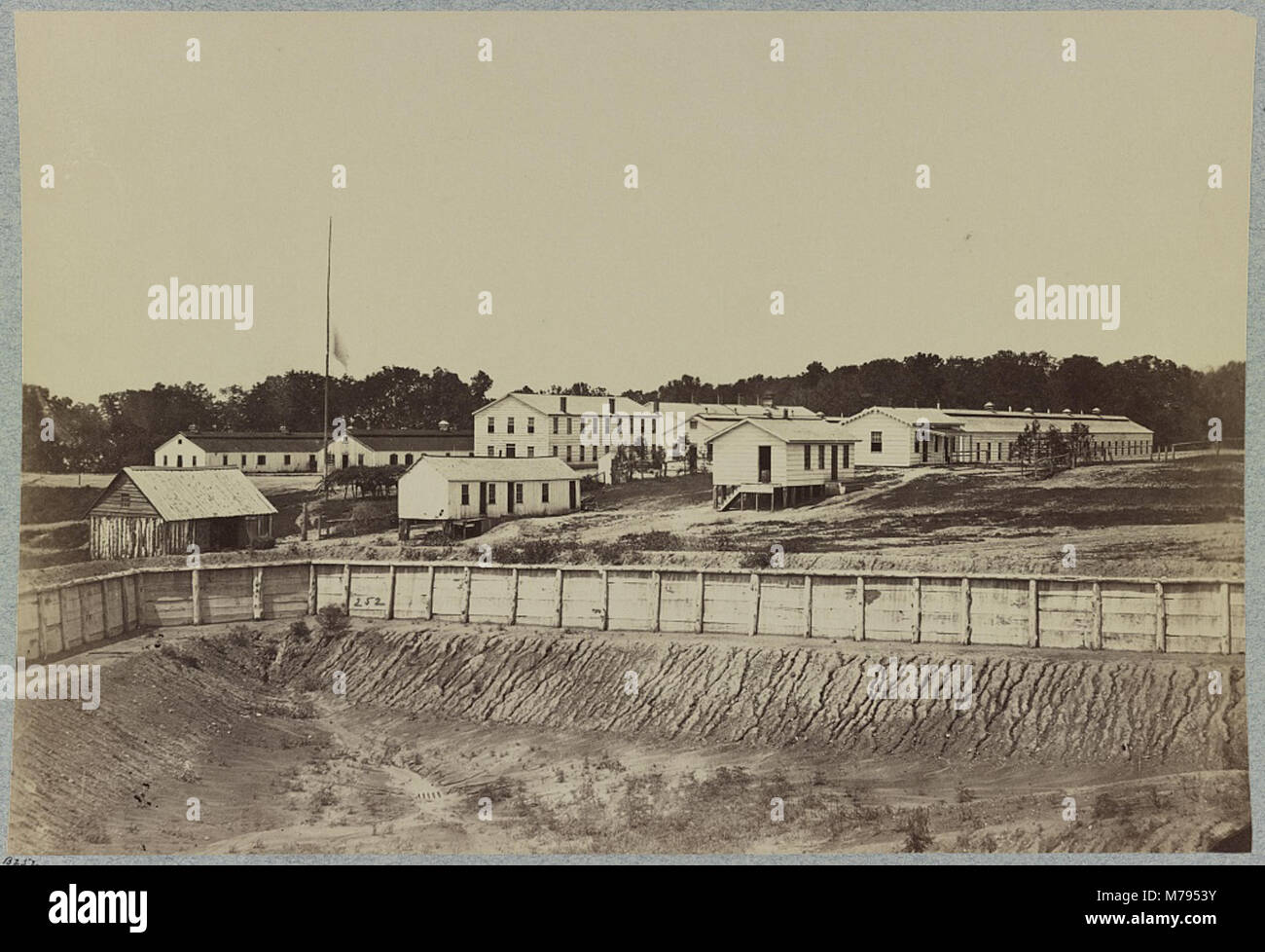 The barracks at Fort Carroll, located in Maryland, are historical ...