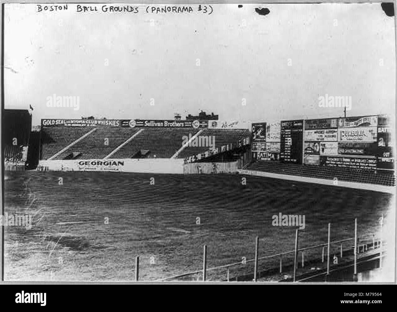 A historical photograph of the Boston ball grounds, showcasing the ...
