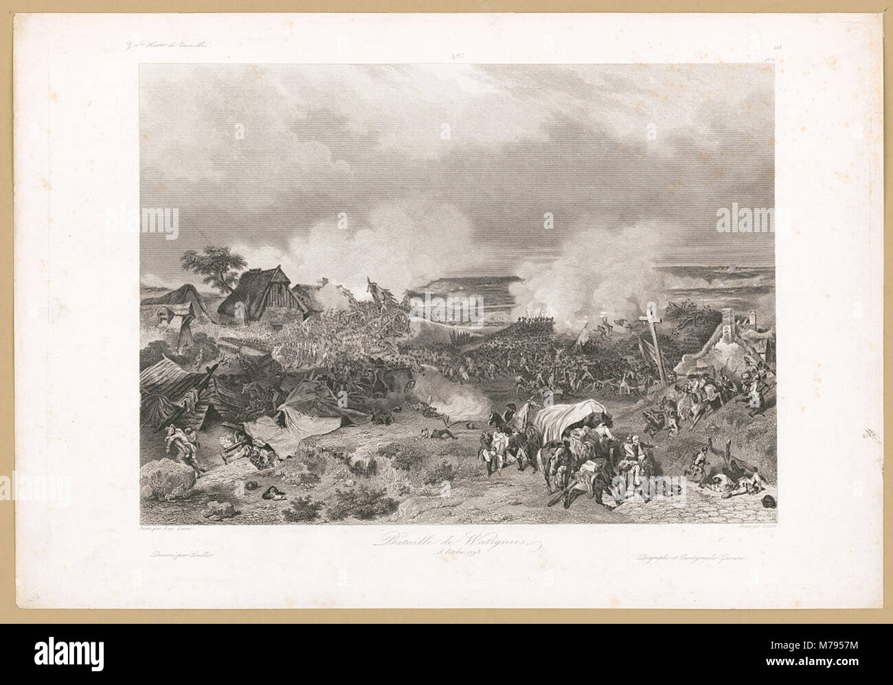 A historical illustration of the Battle of Watignies, fought on October ...