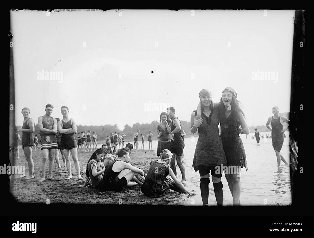 A photograph showing a bathing beach in Washington, D.C., capturing the ...