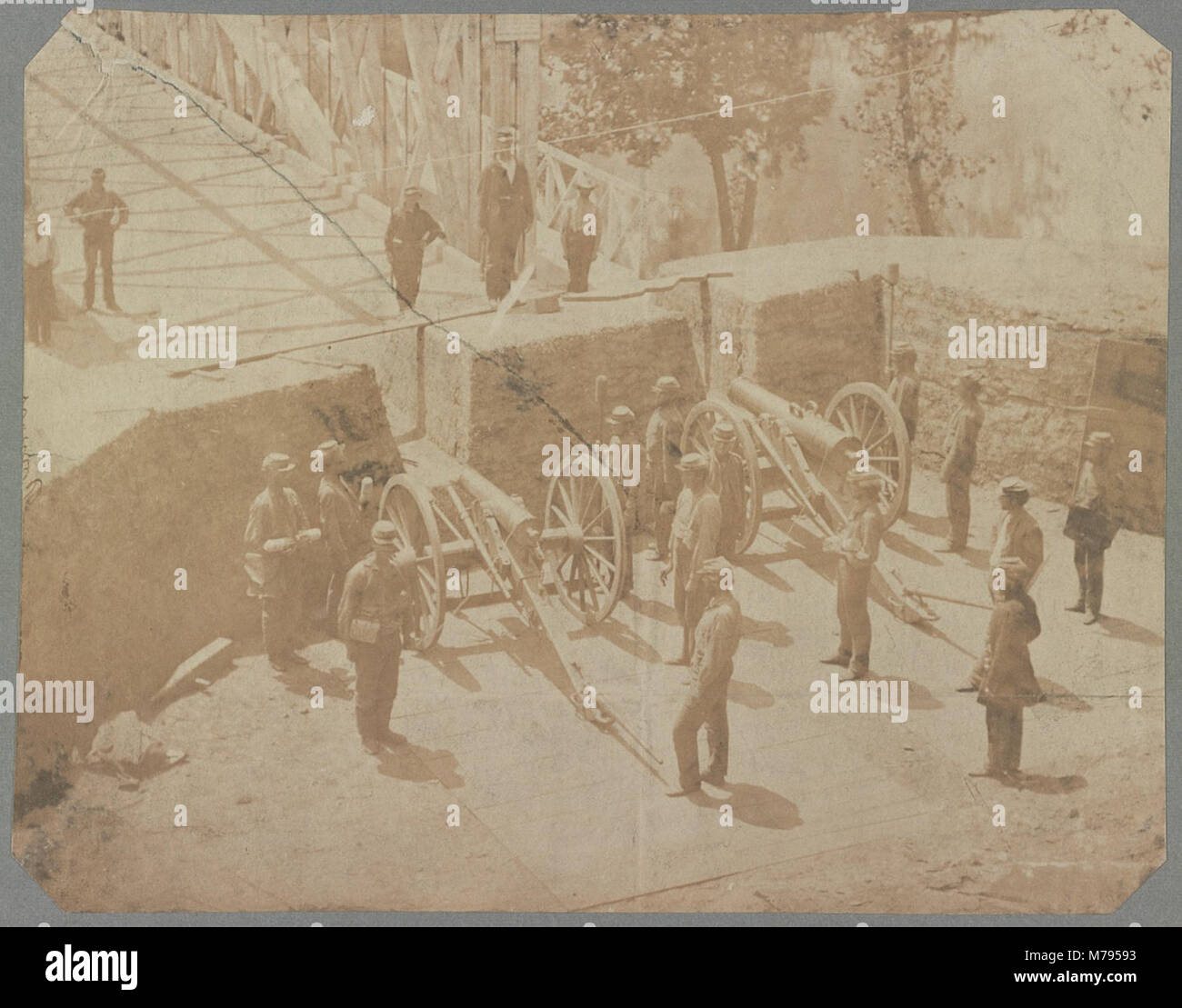 The Battery at Chain Bridge in Washington, D.C., taken in 1862, shows ...