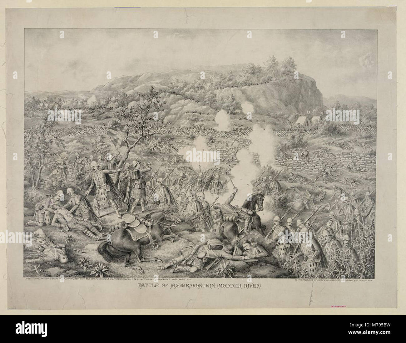 A historical image depicting the Battle of Magersfontein, a key ...