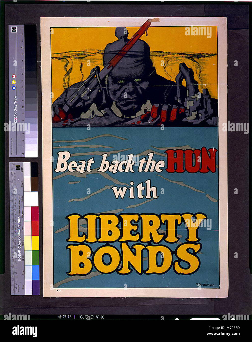 A World War I-era propaganda poster by F. Strothmann urging Americans ...
