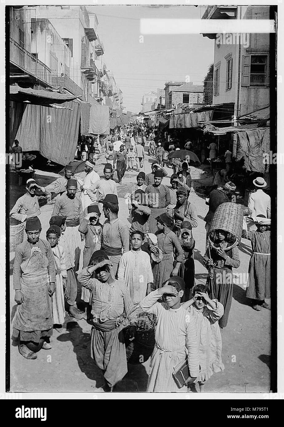 A lively scene in the vegetable market of Beirut, capturing the vibrant ...
