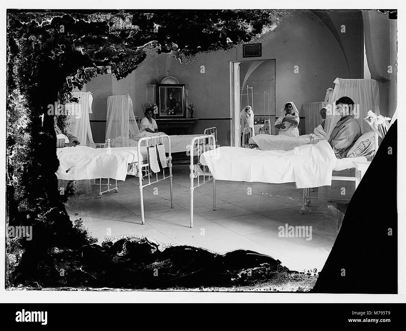 This image shows a hospital ward room in Beirut, likely showcasing ...