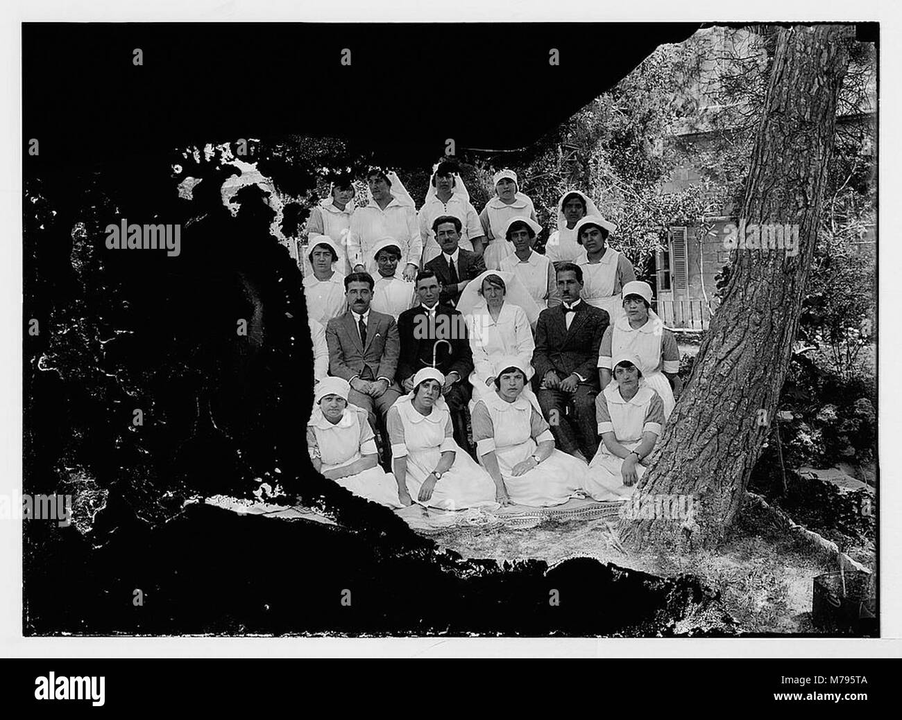 A staff group from Beirut Hospital, likely showing medical ...