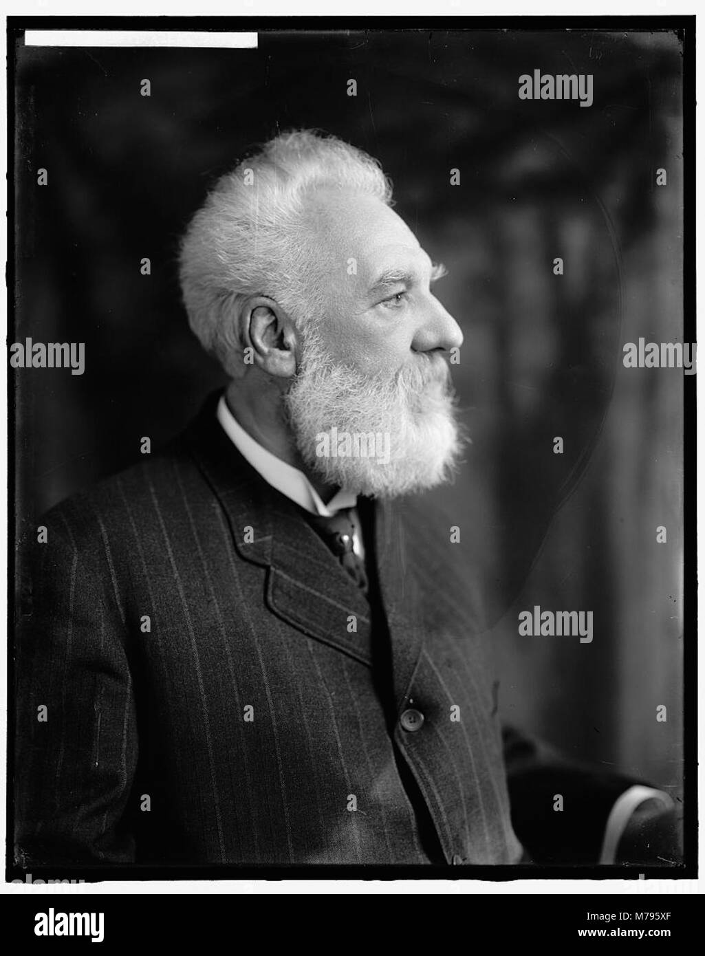 A portrait of Alexander Graham Bell, inventor of the telephone. This ...